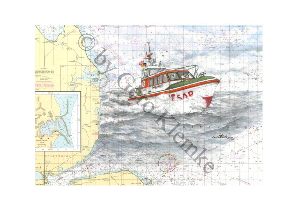 Seenotrettershop - Kunstdruck des SRB WALTER MERZ