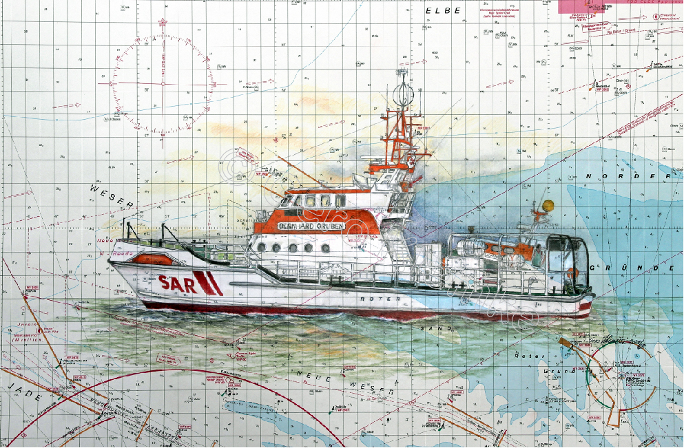 Seenotrettershop - Kunstdruck SK Bernhard Gruben IV Hooksiel Ersatz für ...