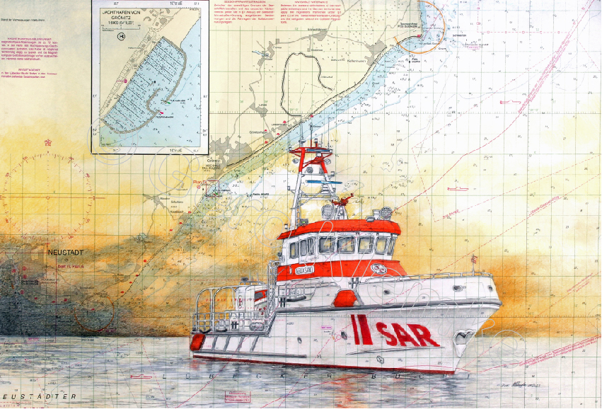 Seenotrettershop - Kunstdruck SK Felix Sand Grömitz W II